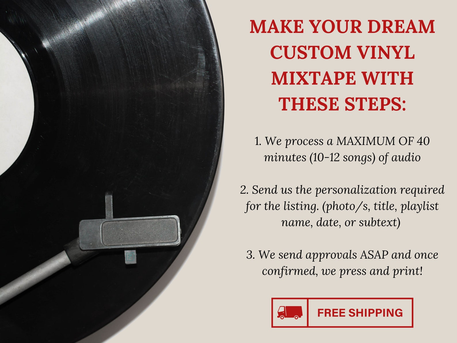 Full Custom Vinyl Record 12in LP Personalized Vinyl Record - Etsy