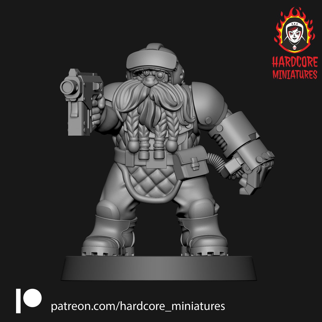 Dwarf Sarge Fantasy Scifi 3D Printed Wargames - Etsy