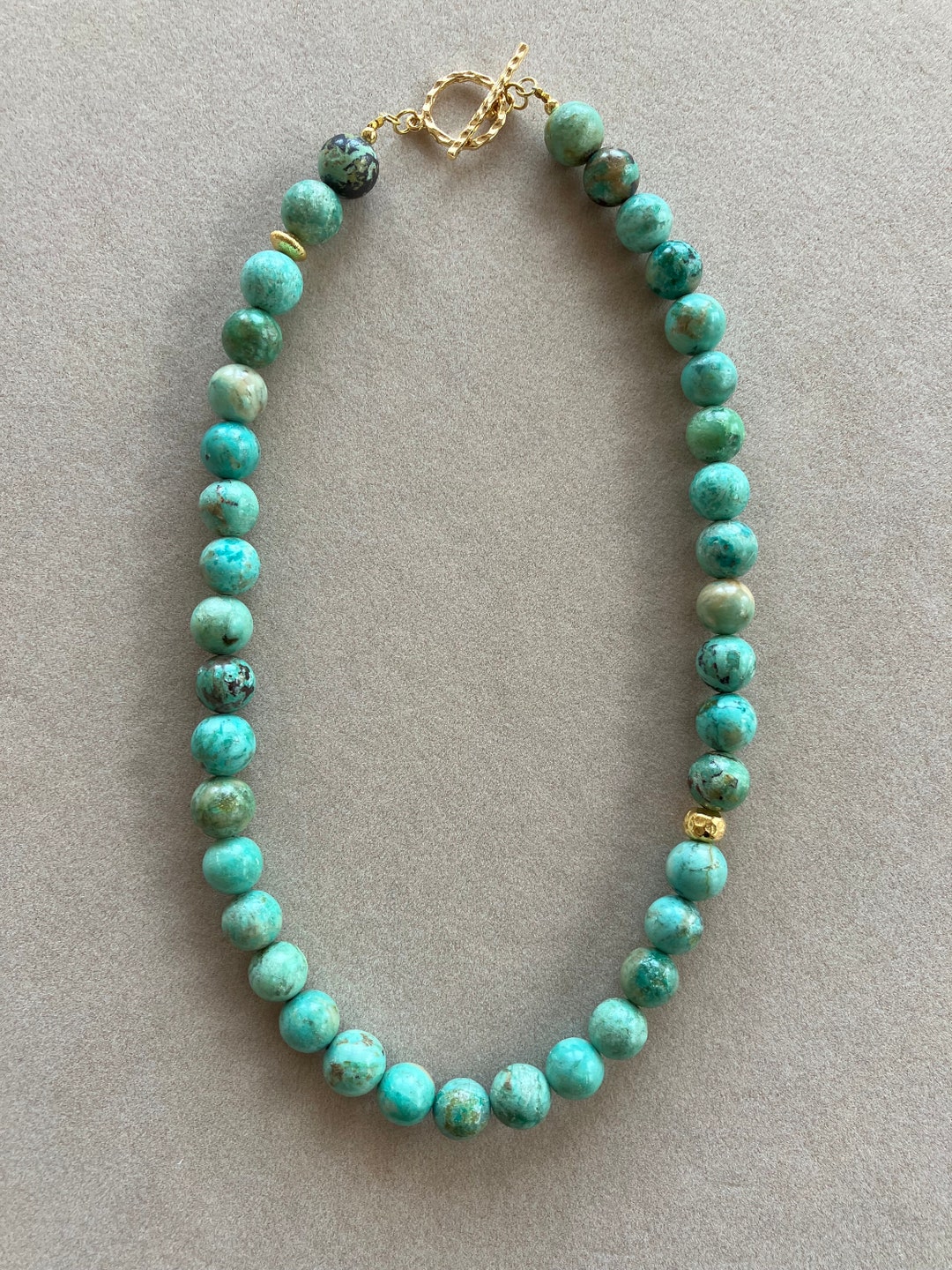 AAA Premium Natural Peruvian Turquoise Necklace. Large, 10mm - Etsy