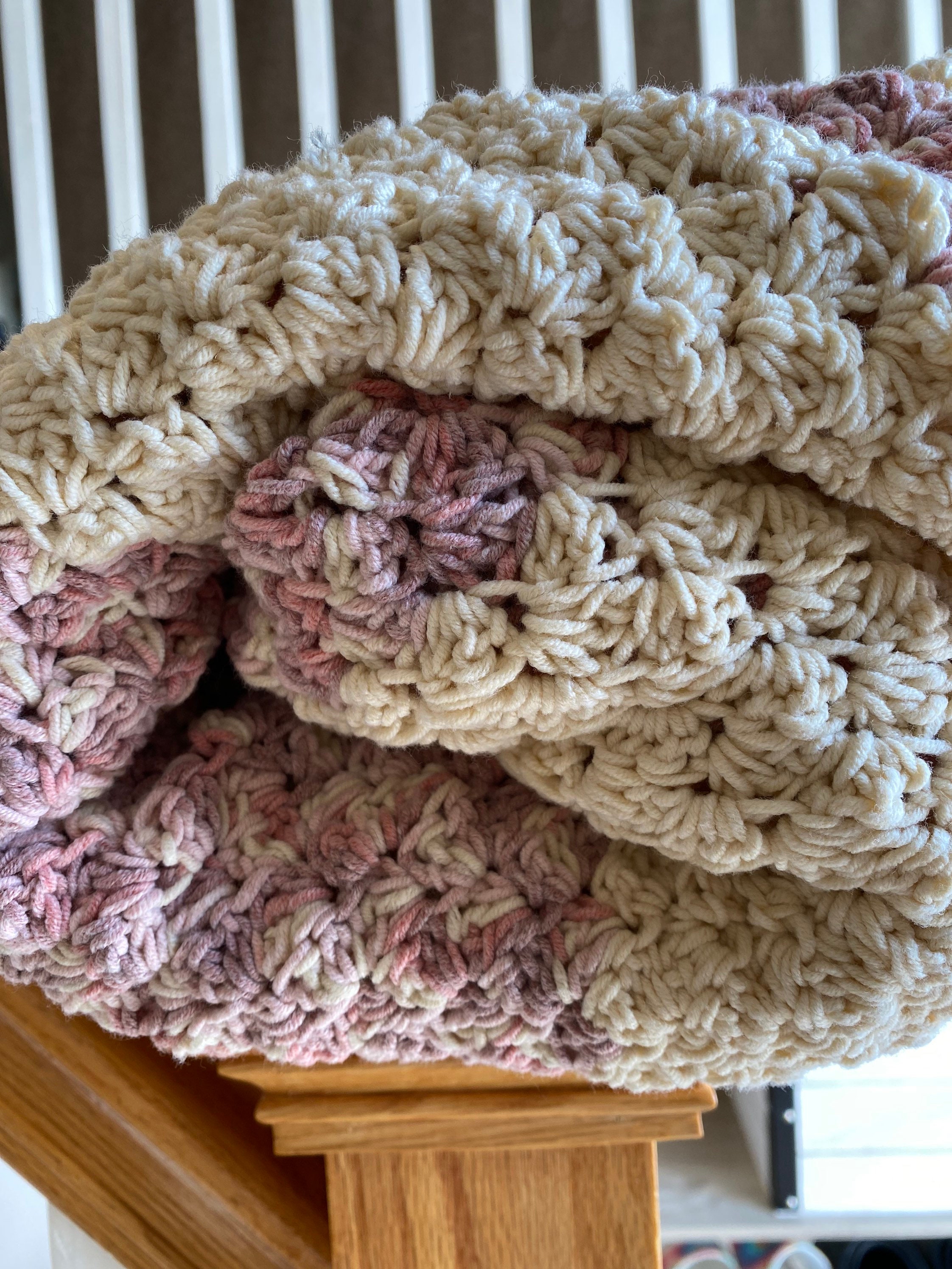 Beautiful Afghan, Crochet Blanket, Neutral Afghan, Knit Blanket, Cream ...