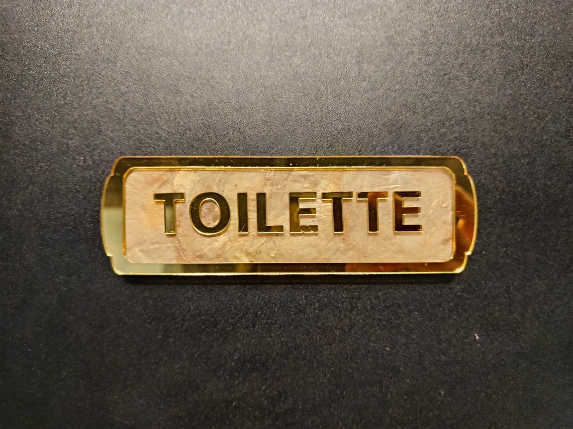 Gold Soft Seashell Toilette Door Sign, Vintage Style Natural Toilet ...