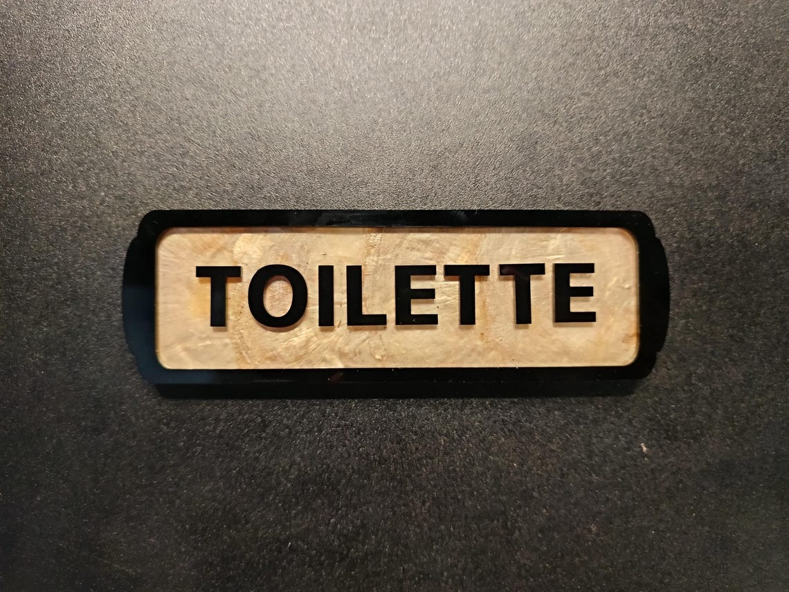 Gold Soft Seashell Toilette Door Sign, Vintage Style Natural Toilet ...