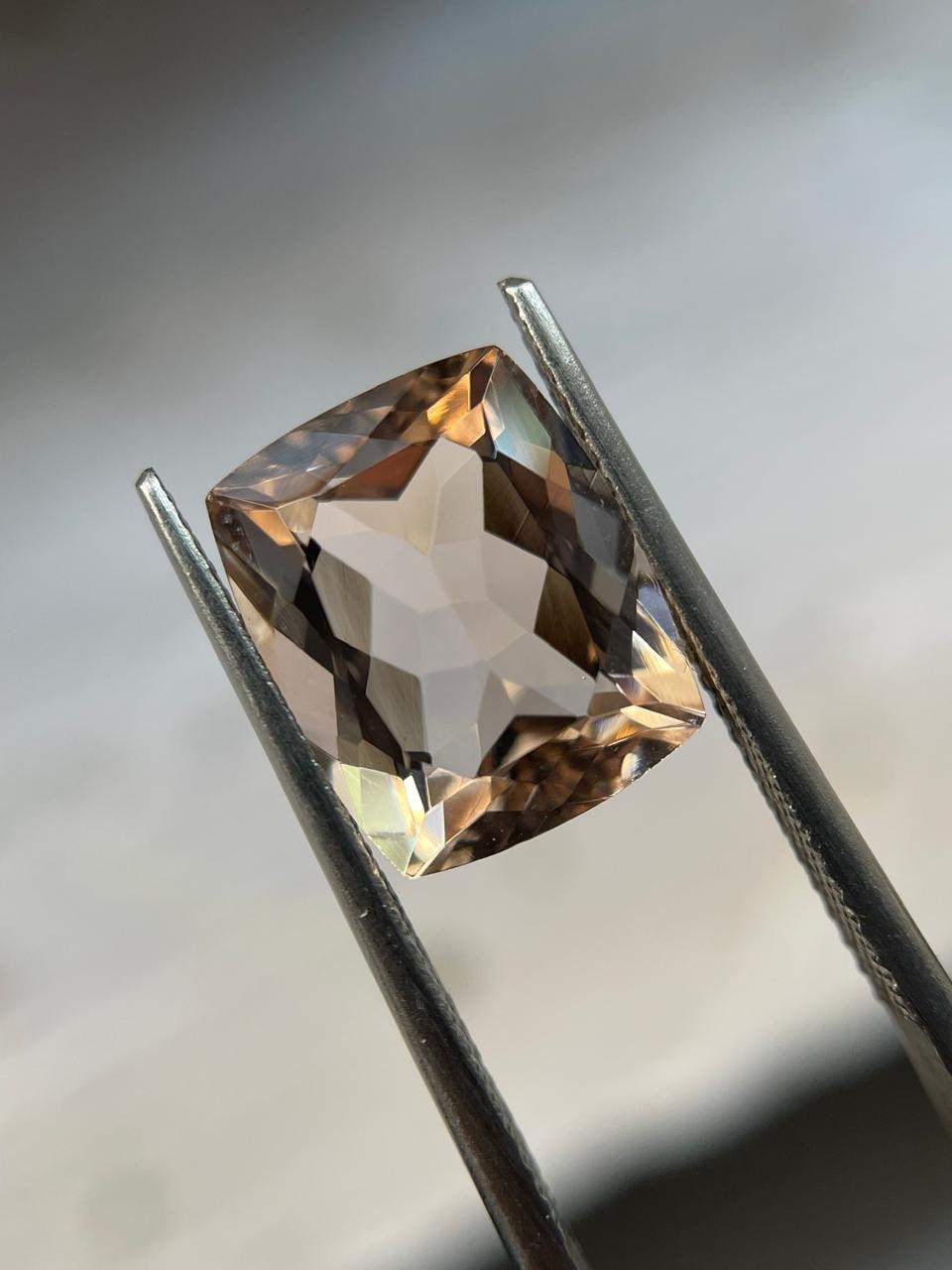 Cushion Cut Morganite, Champagne Color, Lab Created Morganite, Top ...