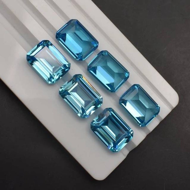 Lab Created Aquamarine Octagon Cut Faceted Aquamarine AAA - Etsy