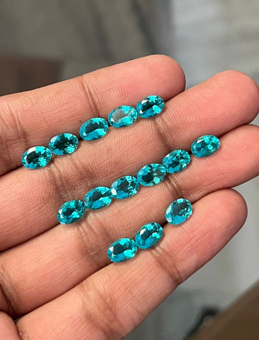 Lab Grown Paraiba Toumaline, Faceted Paraiba Tourmaline, Oval Cut , Lab ...