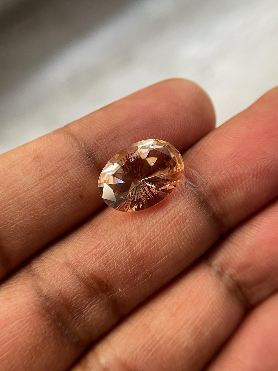 Brilliant Cut Morganite, Oval Shape, Champagne Color, Excellent Cuts ...