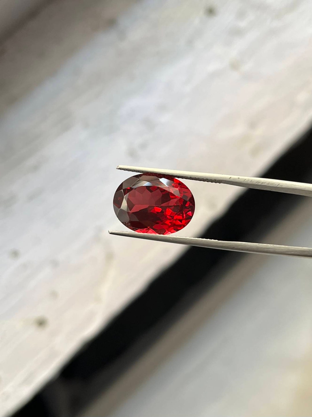 Lab Created Red Garnet, Oval Cut Red Garnet, AAA Quilty, Excellent Cuts ...