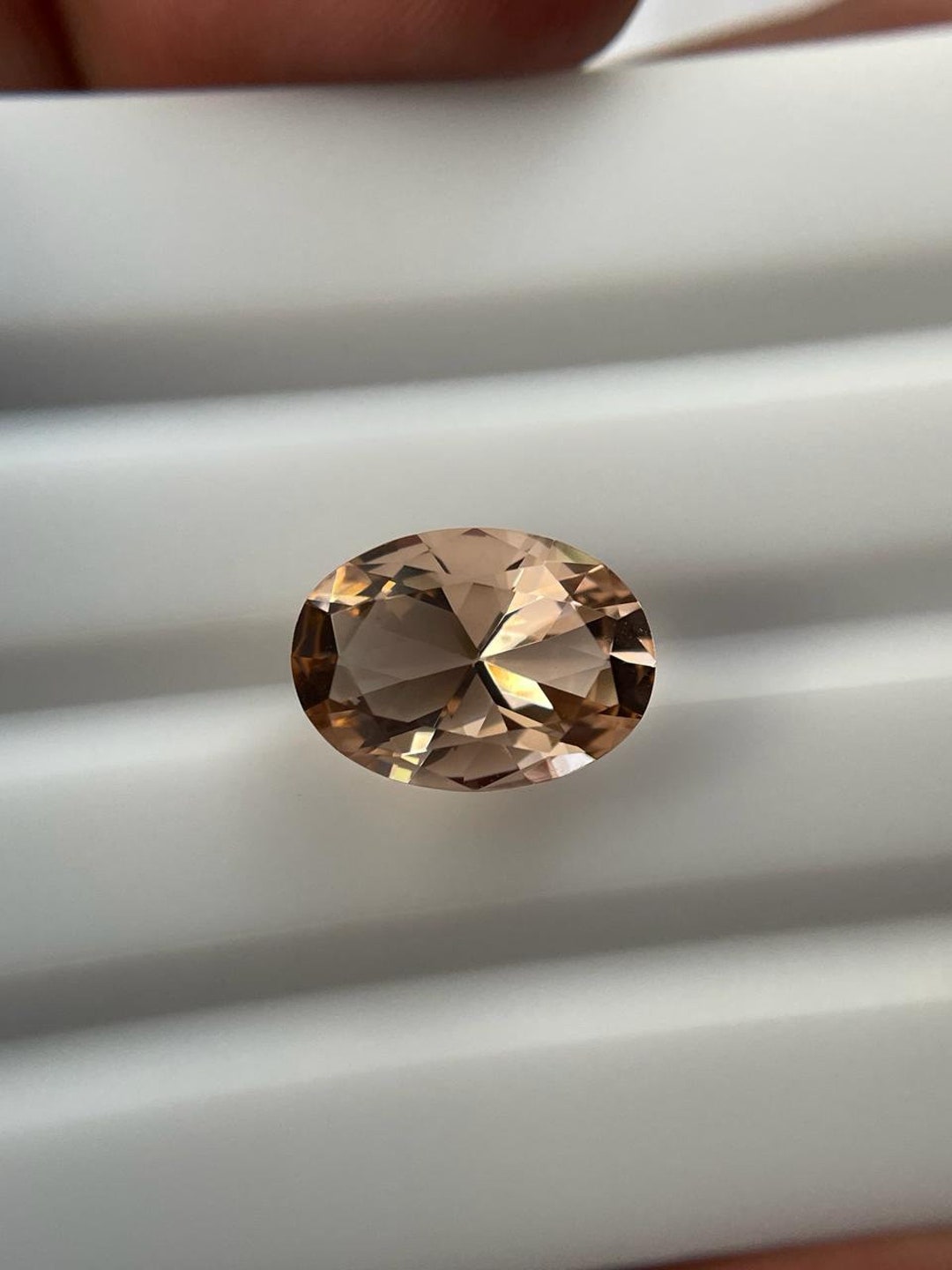 Brilliant Cut Morganite, Oval Shape, Champagne Color, Excellent Cuts ...