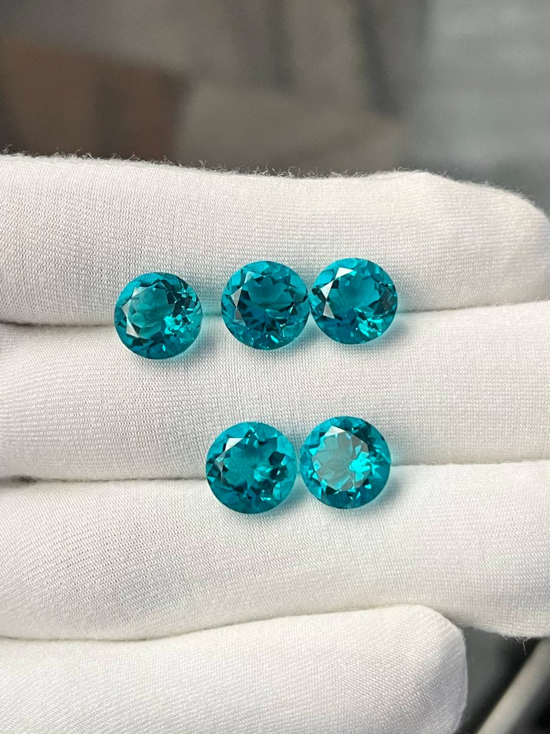 Lab Grown Paraiba Tourmaline, Round Cut,neon Blue Color AAA Quality ...