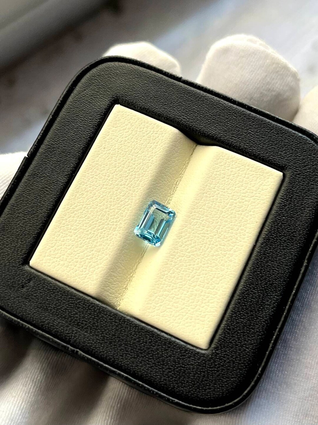 7mm×5mm Ice Blue Lab Created Sapphire, Octagon Cut Ice Blue Sapphire ...