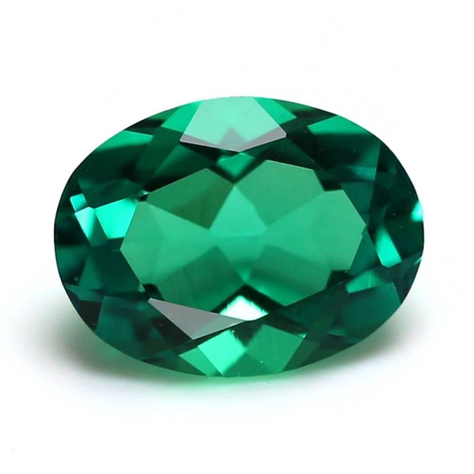 Green Emerald Perfect for Jewelry, Oval Cut Emerald, Faceted Gemstone ...