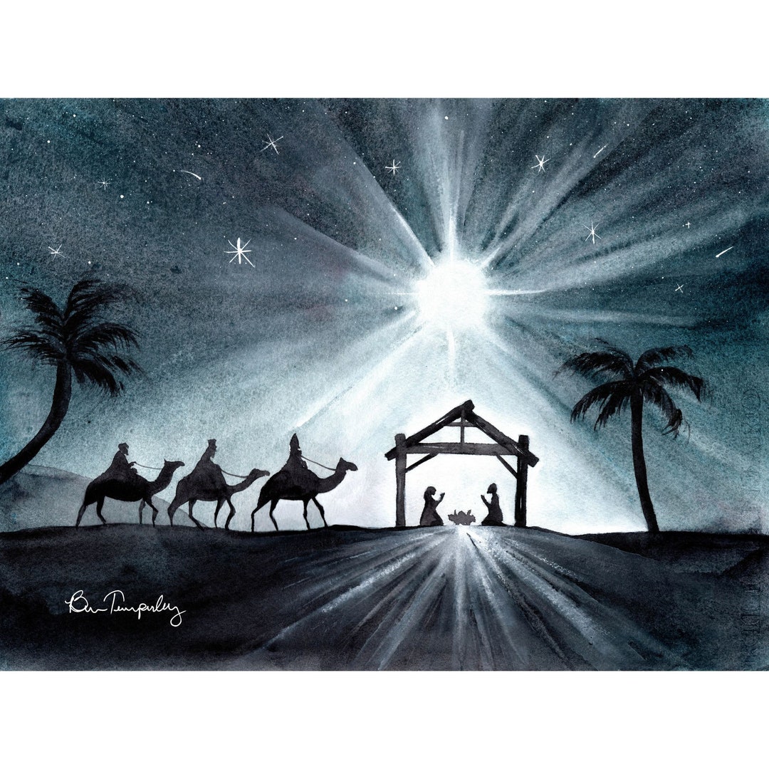 Nativity Watercolor, Nativity Painting, Nativity Art, Christmas, Baby ...