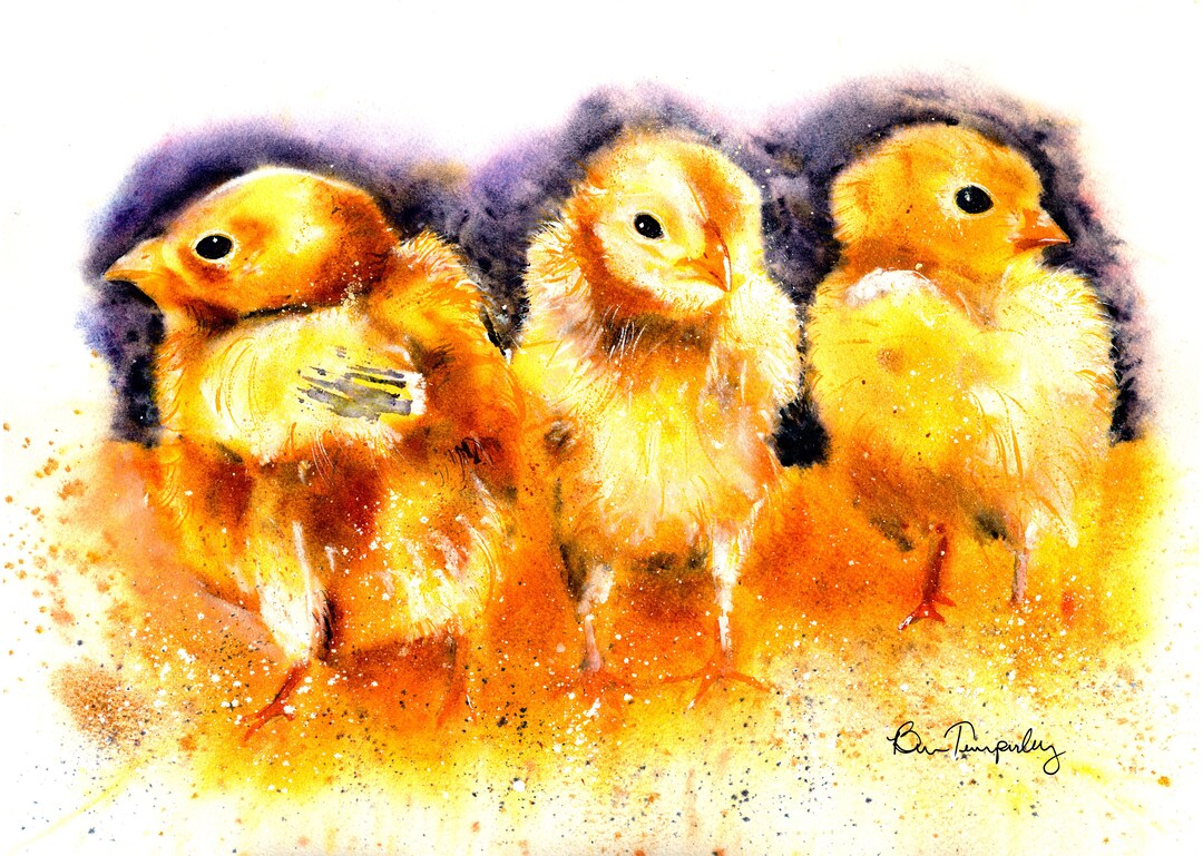 Baby Chicks Painting, Nursery Art Prints, Nursery Animals, Nursery Wall ...