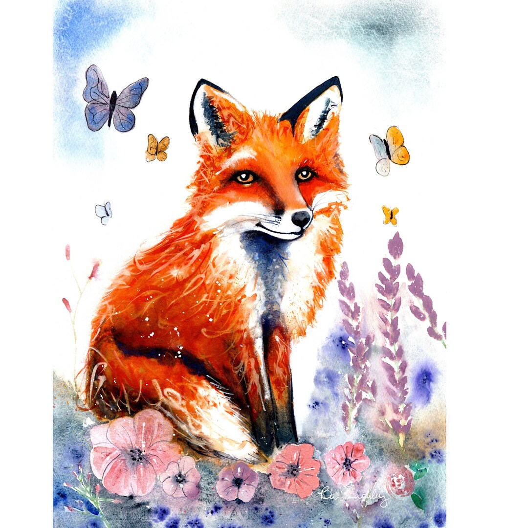 Fox Watercolor Painting, Watercolor Fox, Fox Artwork, Fantasy Fox, Fox ...