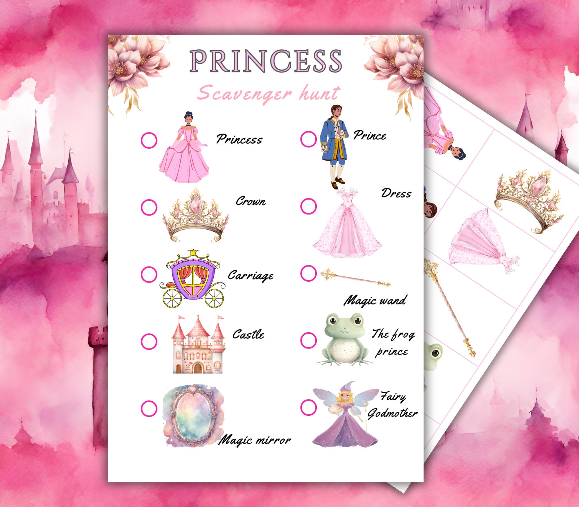 Princess Scavenger Hunt, Kids Birthday Party Game, Fairy Tale Scavenger ...