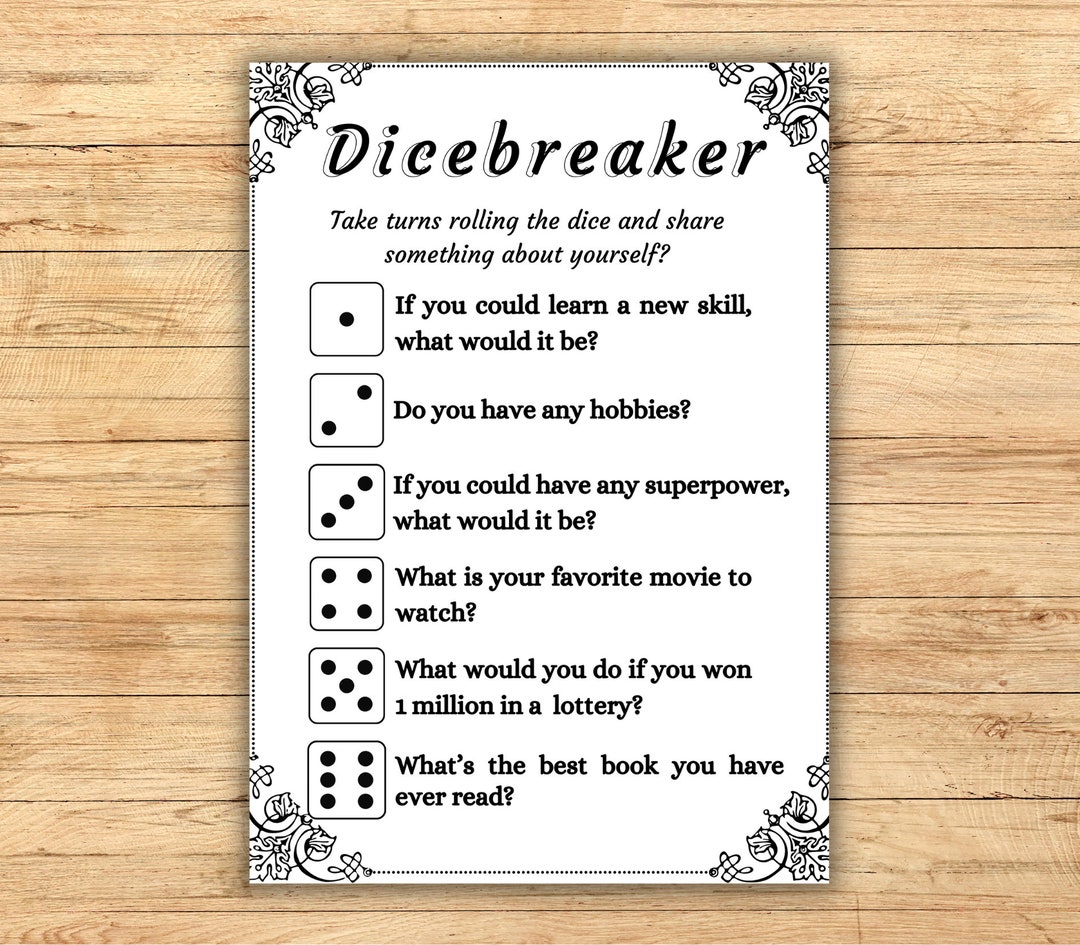 Dicebreaker Roll and Tell Game, Back to School, Icebreaker Activity for ... Dicebreaker Roll and Tell Game, Back to School, Icebreaker Activity for ...