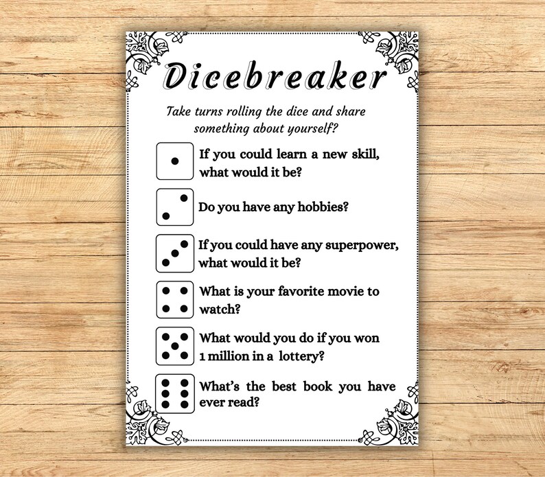 Dicebreaker Roll and Tell Game, Back to School, Icebreaker Activity for ...