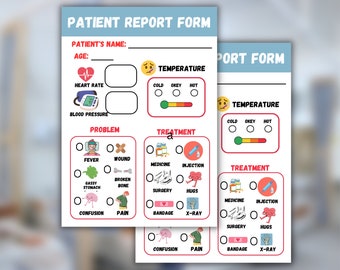 Doctors and Nurses Pretend Play, Printable for Kids, Doctor Forms, Kids ...