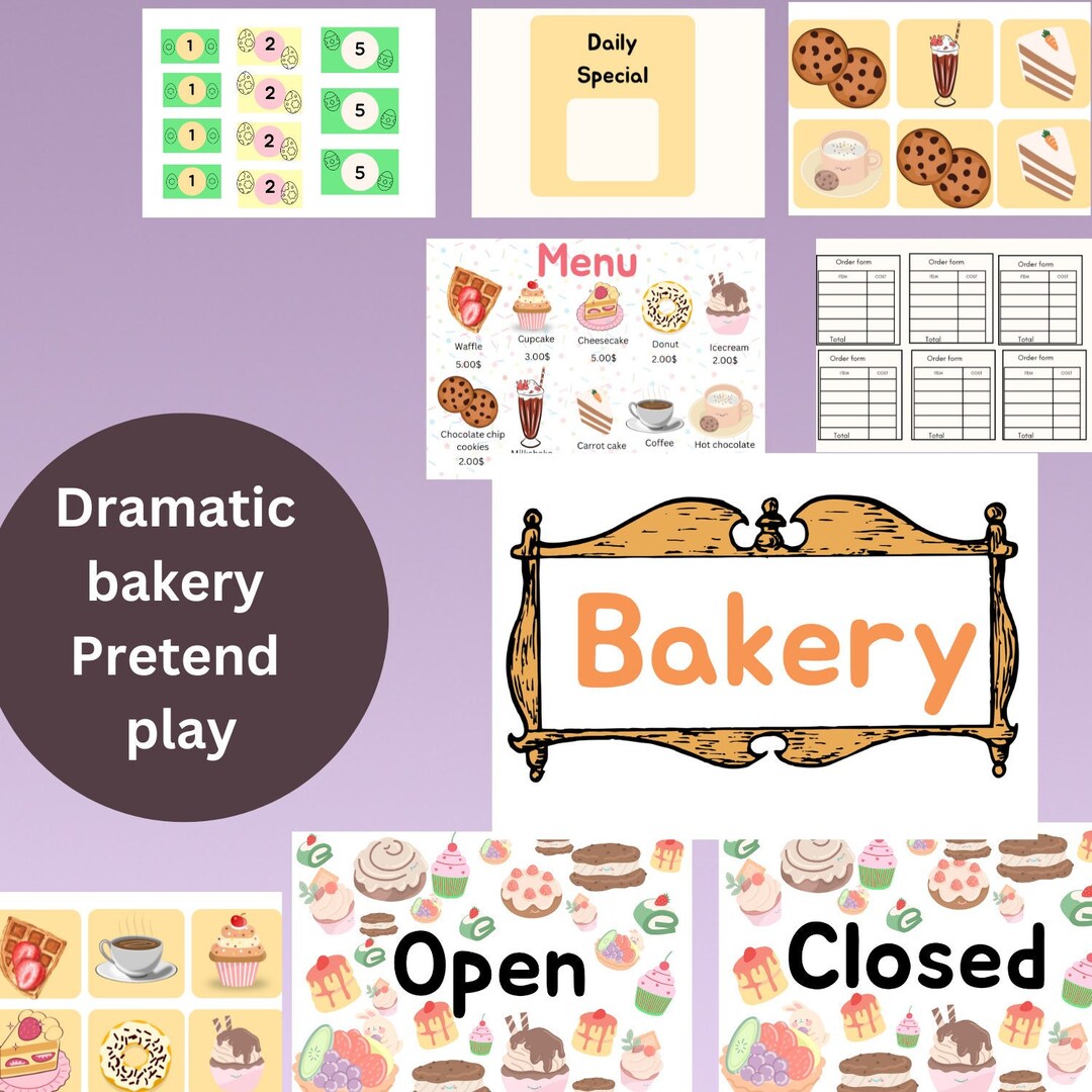 Easter Pretend Play Kit, Bakery Cafe Dramatic Play, Bakery Pretend Play ...