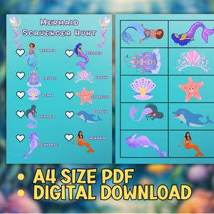 Underwater Kid Party Game, Mermaid Scavenger Hunt, Child Birthday Party ...