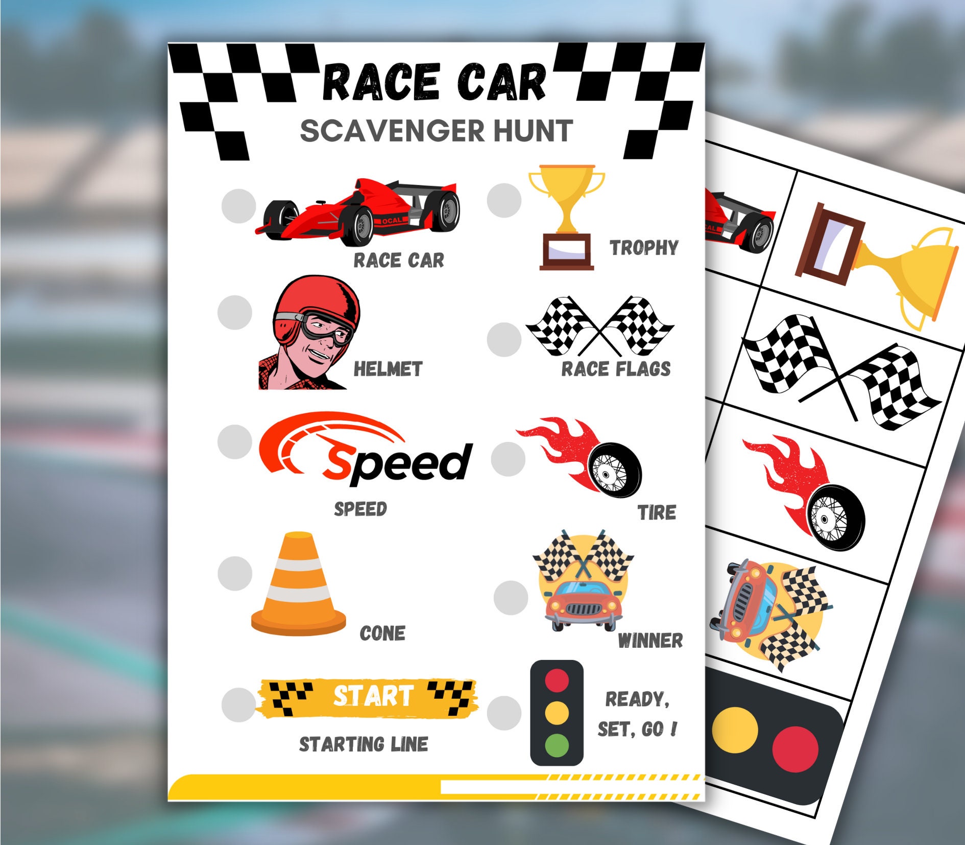 Time to Race Treasure Hunt, Kids Birthday Party Game, Racing Car ...