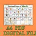 Printable March National Days Calendar, Family Classroom Fun (digital ...