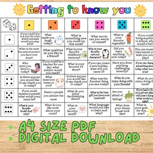 Dicebreaker Roll and Share Game, Back to School, Icebreaker Activity ...