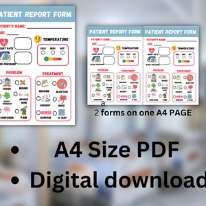 Doctors and Nurses Pretend Play, Printable for Kids, Doctor Forms, Kids ...