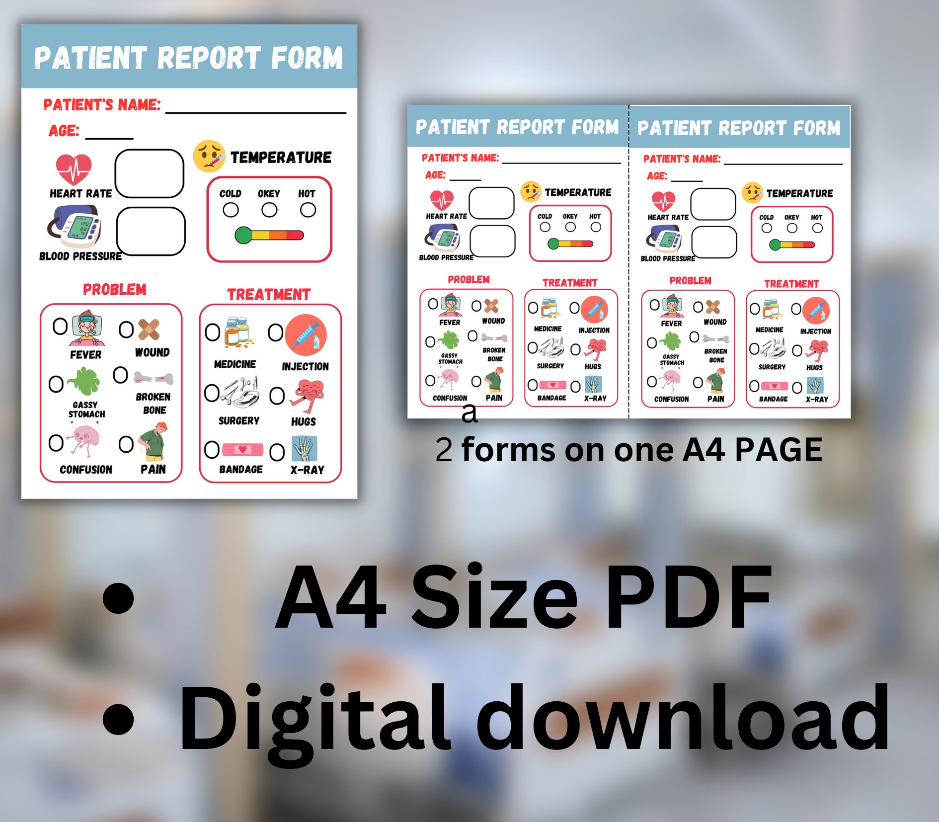 Doctors and Nurses Pretend Play, Printable for Kids, Doctor Forms, Kids ...