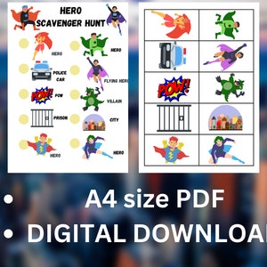 Hero Treasure Hunt, Kids Birthday Party Games, Scavenger Hunt, Hero ...