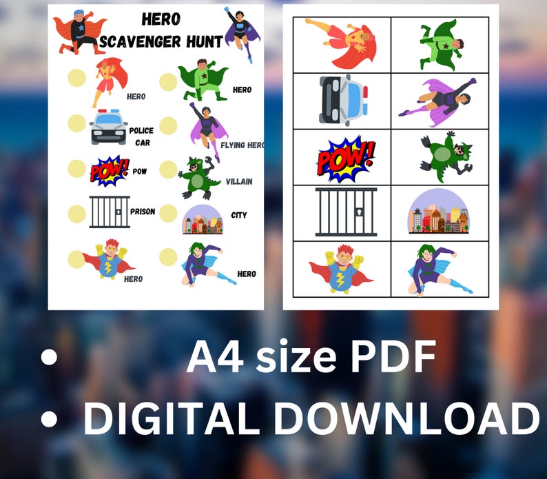 Hero Treasure Hunt, Kids Birthday Party Games, Scavenger Hunt, Hero ...