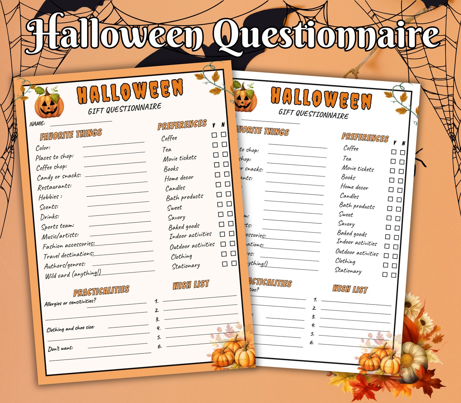 Secret Halloween Questionnaire, Secret Boo Buddy Survey, Gift Exchange ...