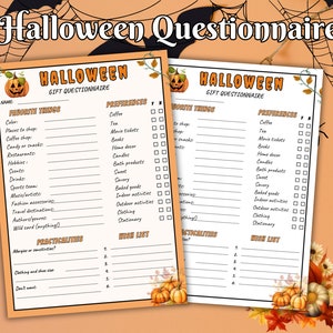 Secret Halloween Questionnaire, Secret Boo Buddy Survey, Gift Exchange ...