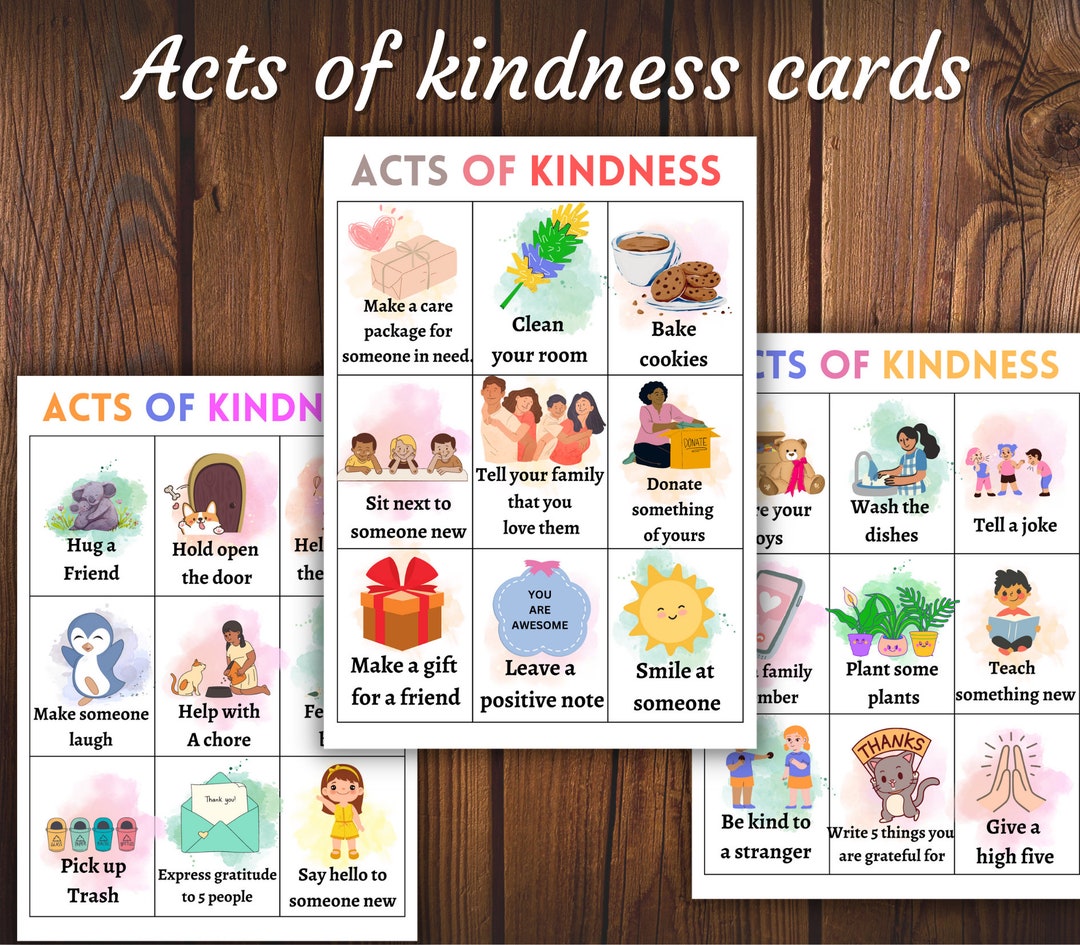Acts of Kindness Calendar, Kindness Activities for Kids, Random Acts of ...