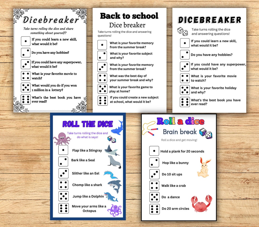 Dice-breaker Bundle Back to School School Icebreaker - Etsy Dice-breaker Bundle Back to School School Icebreaker - Etsy