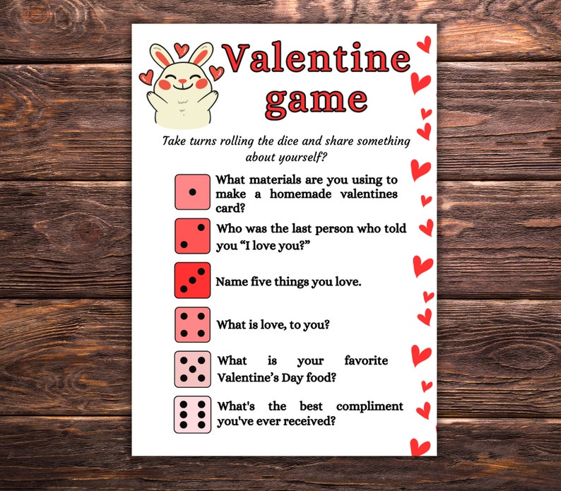Valentine Dice Game, Valentine Icebreaker Game, Galentine Party Game ...