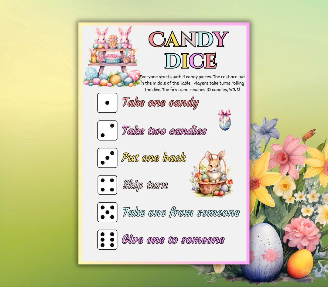 Easter Candy Dice Game, Easter Party Games, Printable Easter Games ...