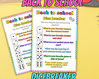 Dicebreaker Roll and Tell Game, Back to School, Icebreaker Activity for ...