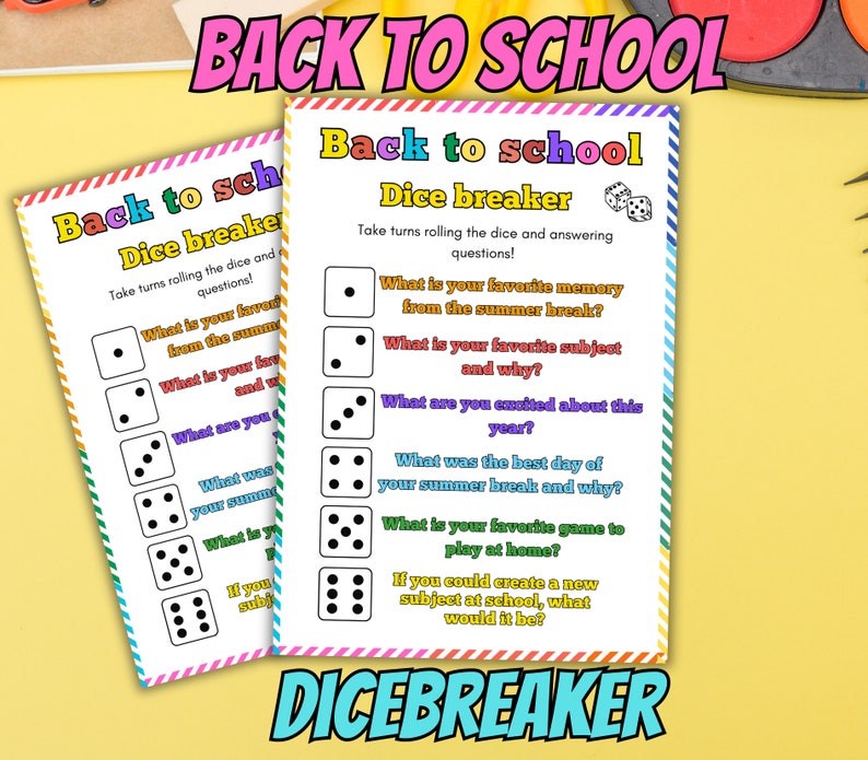 Dicebreaker Roll and Tell Game, Back to School, Icebreaker Activity for ...