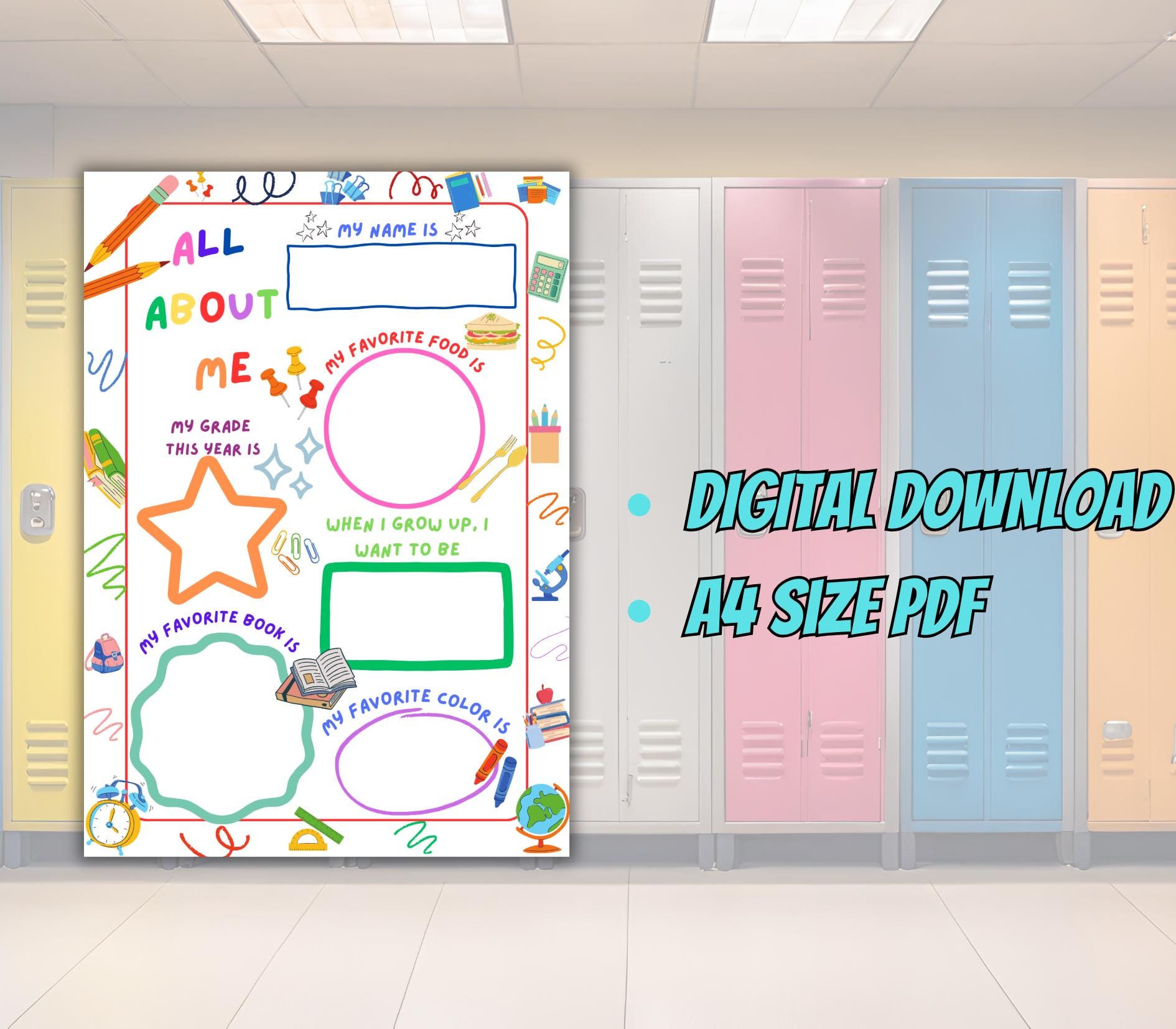 Back to School Interview, First Day of School Printable, All About Me ...