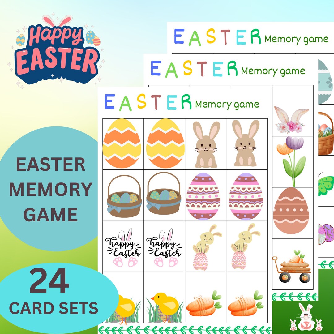 Easter Memory Game, Printable Spring Easter Matching Game, Matching ...