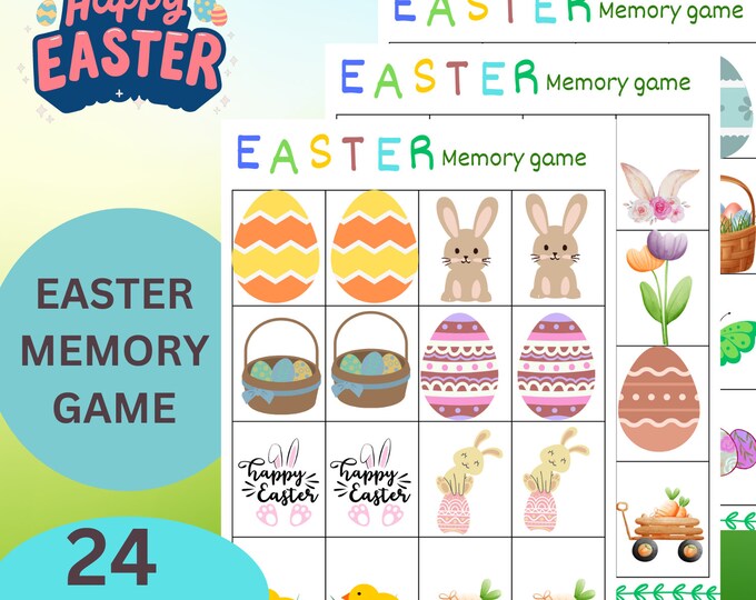 Memory Game Printable, Easter Game Printables, Matching Card Game ...
