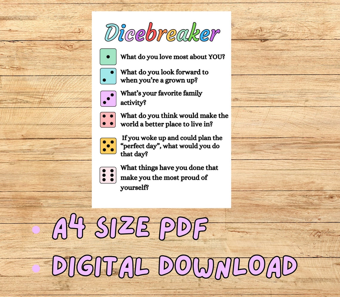 Dicebreaker Roll and Tell Game, Back to School, Icebreaker Activity for ...