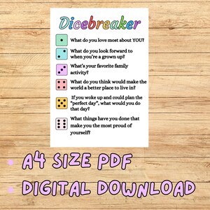 Dicebreaker Roll and Tell Game, Back to School, Icebreaker Activity for ...