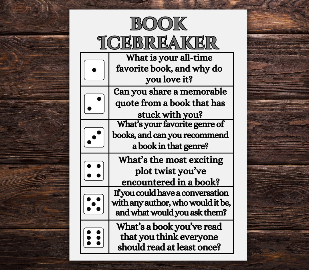Book Icebreaker, Classroom Icebreaker, Discussion Questions, Discussion ...
