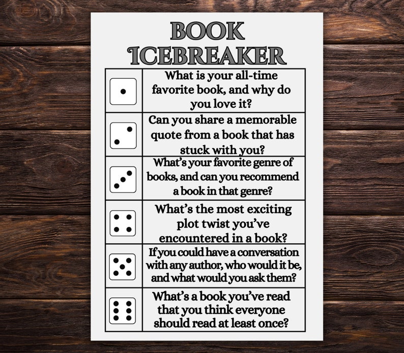 Book Icebreaker, Classroom Icebreaker, Discussion Questions, Discussion ...
