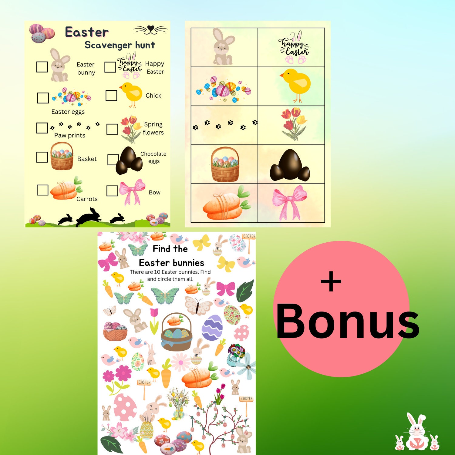 Easter Memory Game, Printable Spring Easter Matching Game, Matching ...