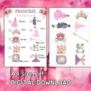 Princess Scavenger Hunt, Kids Birthday Party Game, Fairy Tale Scavenger ...