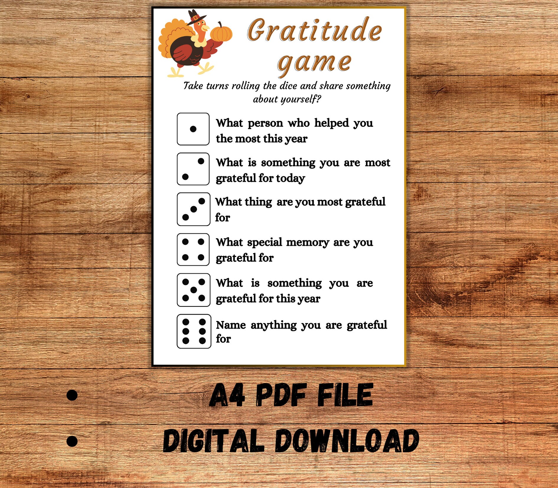Thanksgiving Gratitude Game, Thanksgiving Party Game, Friendsgiving ...