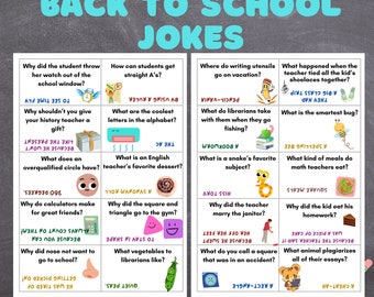Back to School Jokes for Kids, Printable Back to School Lunchbox Notes ...